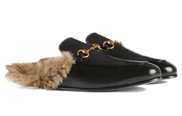 Gucci Princetown Horsebit Fur Lined Slipper