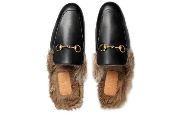 Gucci Princetown Horsebit Fur Lined Slipper