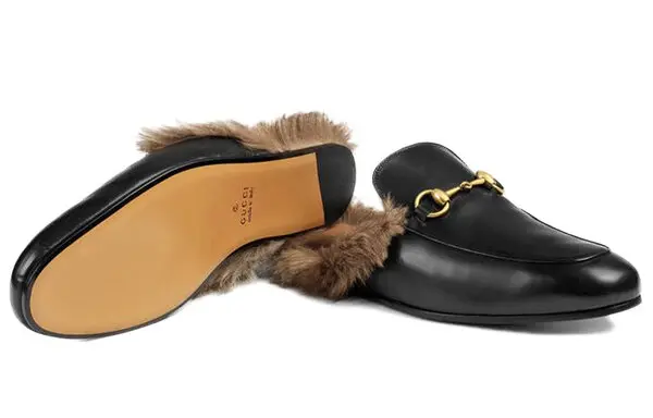 Gucci Princetown Horsebit Fur Lined Slipper