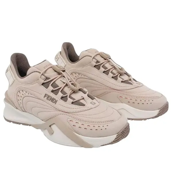 Fendi Flow Technical Low Top Sneakers - Beige