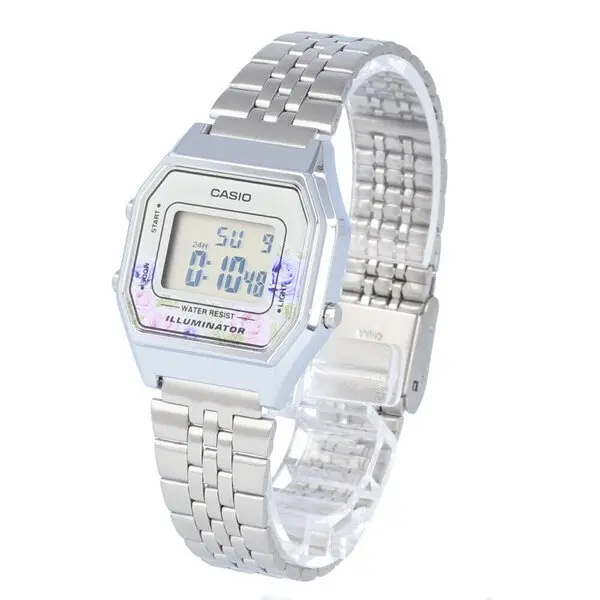 Casio Vintage Digital Watch With Floral Motif