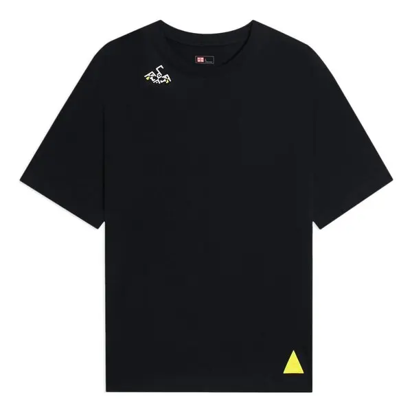 LI-NING Geometry Graphic T-shirt 'black Yellow - Black/yellow/grey