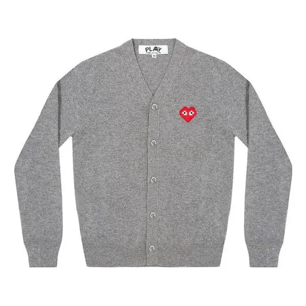Play Comme Des Garcon X Invader Cardigan - Grey