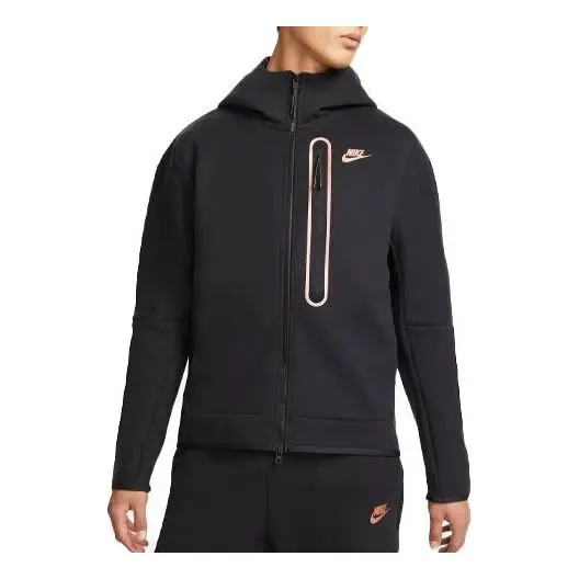 Nike Full-length Zipper Reflective Sports Jacket - Black