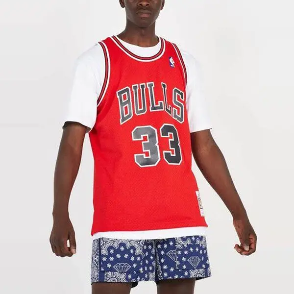 Mitchell & Ness Nba Scottie Pippen 33 Chicago Bulls Retro Jersey - Red