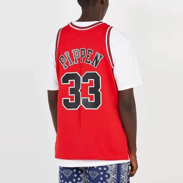 Mitchell & Ness Nba Scottie Pippen 33 Chicago Bulls Retro Jersey - Red