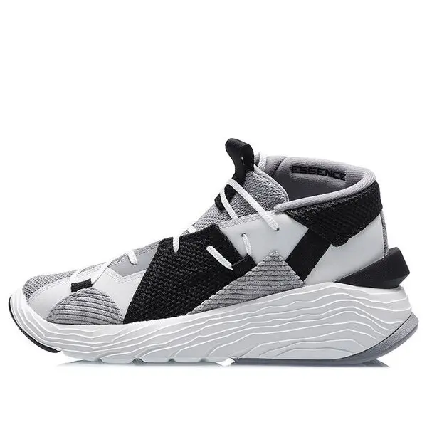 LI-NING Kung Fu Winterized High Top Sneakers - Grey/white/black