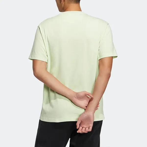 Adidas Neo Solid Color Round Neck Sports Short Sleeve Light Green T-shirt - Multi-color