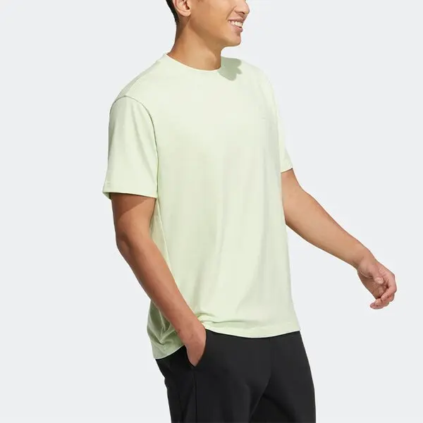 Adidas Neo Solid Color Round Neck Sports Short Sleeve Light Green T-shirt - Multi-color