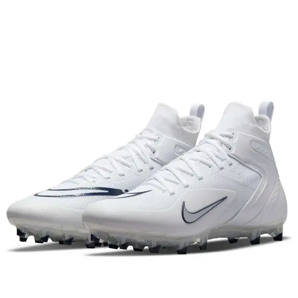 Nike Alpha Huarache Elite Lacrosse Cleats - White/silver