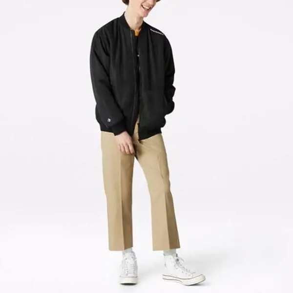 CONVERSE Aviator Baseball Uniform Woven Windproof Zipper Jacket