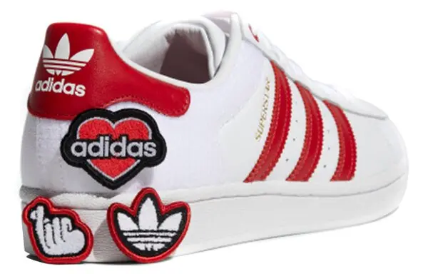 Adidas Superstar "velcro Patches - Red