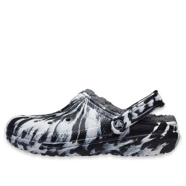 CROCS Classic Lined Clog Outdoor Sandals - White/black