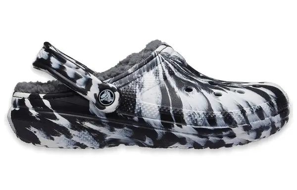 CROCS Classic Lined Clog Outdoor Sandals - White/black