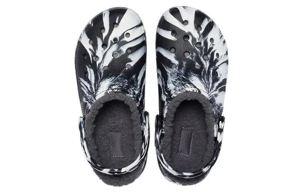 CROCS Classic Lined Clog Outdoor Sandals - White/black