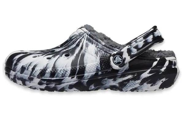 CROCS Classic Lined Clog Outdoor Sandals - White/black