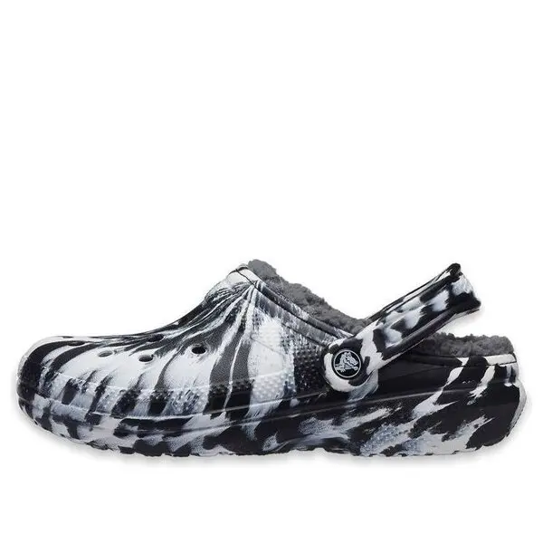 CROCS Classic Lined Clog Outdoor Sandals - White/black