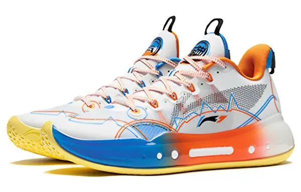 LI-NING Yushuai 14 Low 'thunderstorm' Sneakers - White/orange/blue