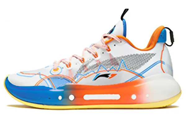 LI-NING Yushuai 14 Low 'thunderstorm' Sneakers - White/orange/blue