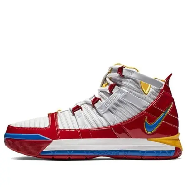 Nike Zoom Lebron 3 "superbron" High Top Sneakers - White/red