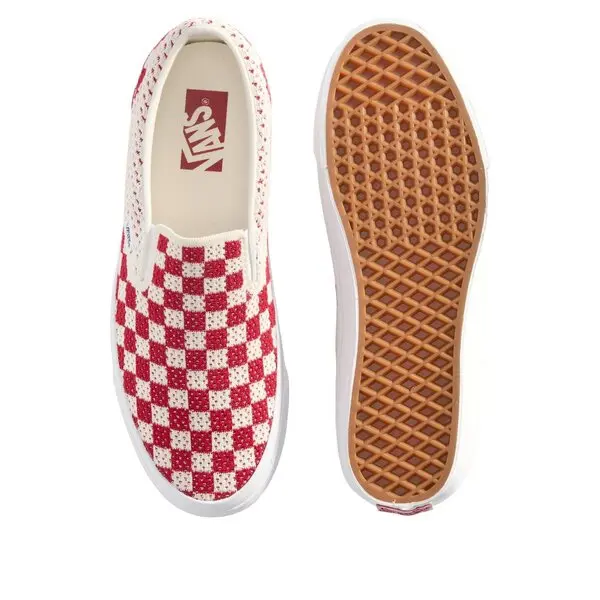 VANS Premium Slip-on Ek Red Checkerboard Knit