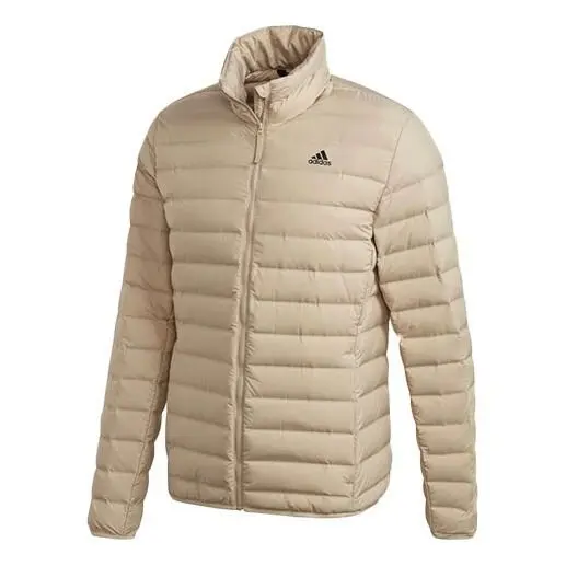 Adidas Stand Collar Quilted Down Jacket - Khaki