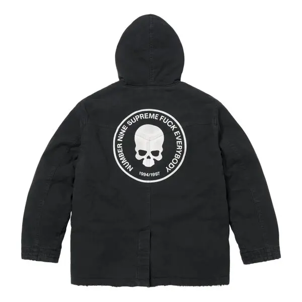 Supreme Fw25 X Number Ine Faux Shearling Hooded Coat - Black