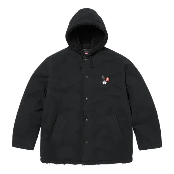 Supreme Fw25 X Number Ine Faux Shearling Hooded Coat - Black