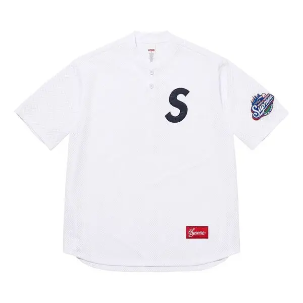 Supreme Logo Baseball Henley - White