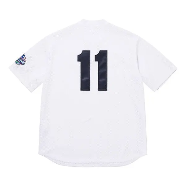 Supreme Logo Baseball Henley - White