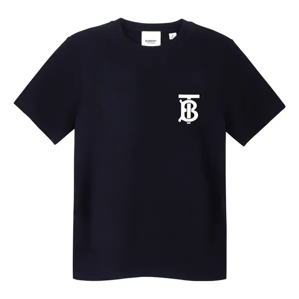Burberry Pattern Cotton Loose Classic Short Sleeve - Black