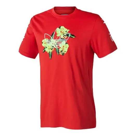 Adidas Originals Sports Round Neck Short Sleeve Pink Red - Pinkred