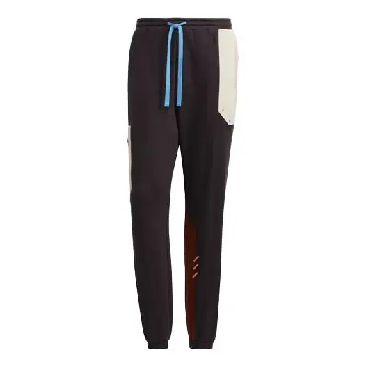 Adidas Originals Series Contrast Color Stitching Drawstring Sports Pants/trousers/joggers Brown - Multi-color