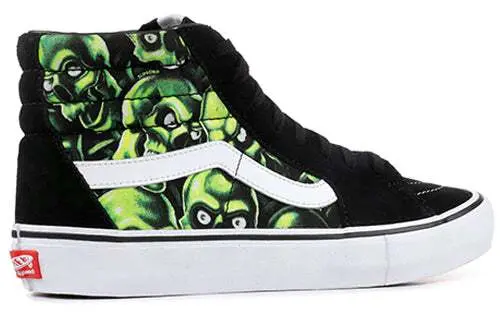 VANS Supreme X Sk8-hi "glow-in-the-dark Skull Pile" High-top Sneakers - Black