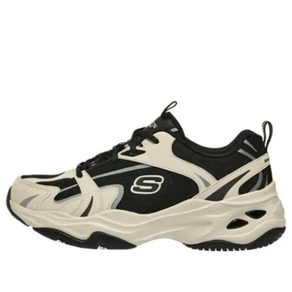Sketchers Dlites 4.0 Athletic Lace-up Sneakers - Beige/black
