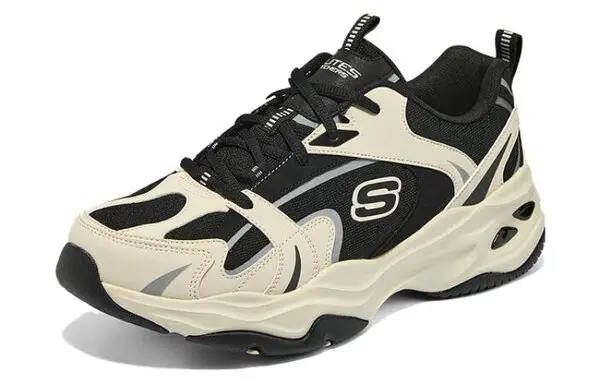 Sketchers Dlites 4.0 Athletic Lace-up Sneakers - Beige/black