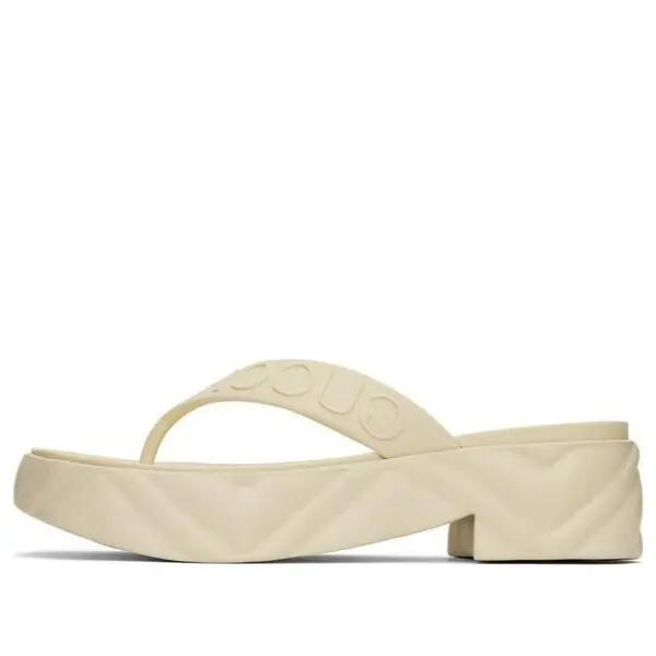 Gucci Thong Platform Sandal - White