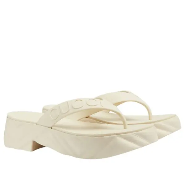 Gucci Thong Platform Sandal - White