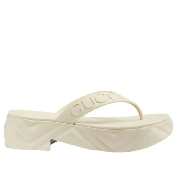 Gucci Thong Platform Sandal - White