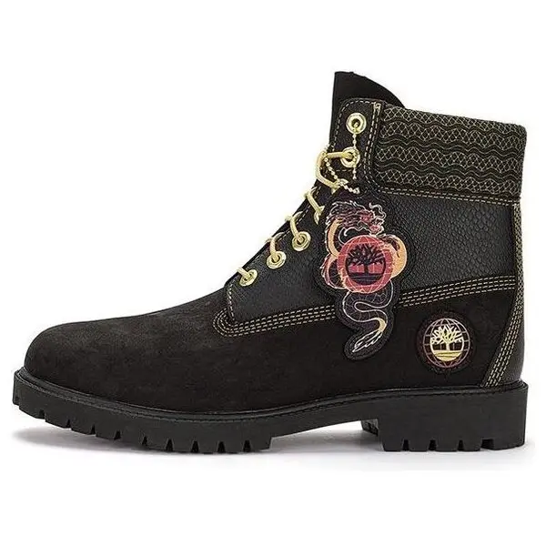 Timberland Lunar New Year 6 Inch Lace Up Boots - Black/red/gold