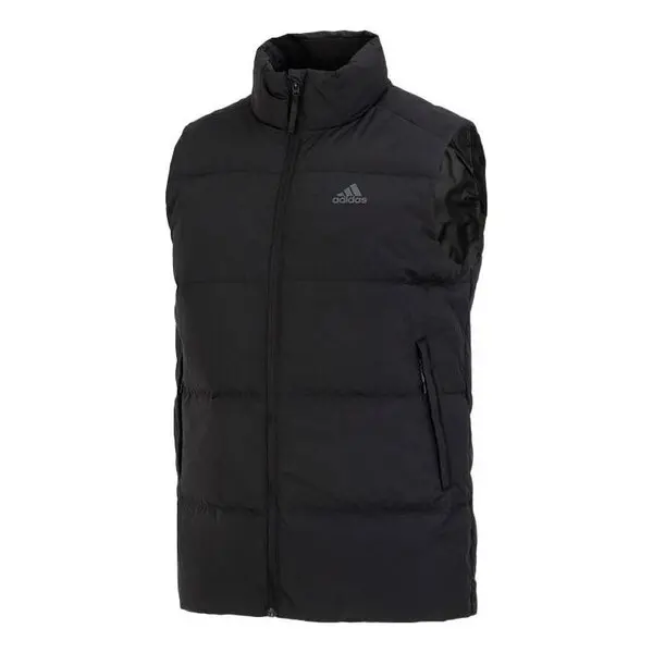 Adidas Puffer Down Vest With Stand Collar - Black