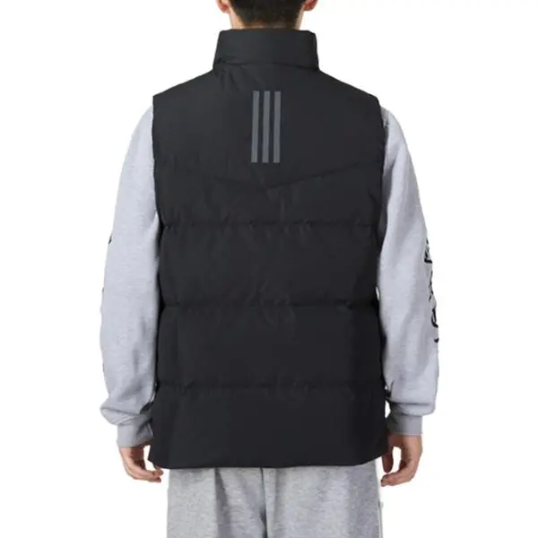 Adidas Puffer Down Vest With Stand Collar - Black