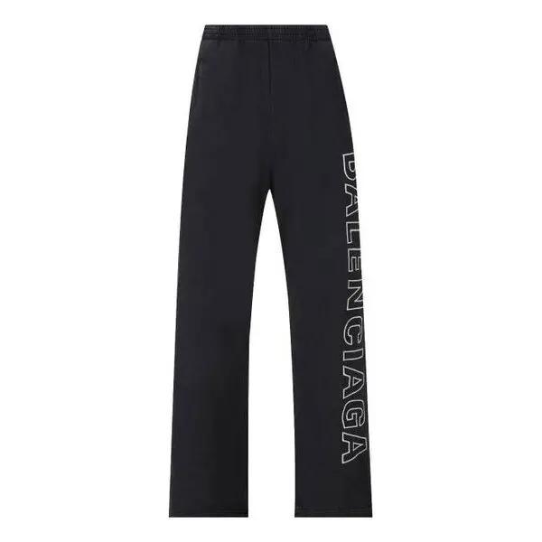 Balenciaga Outline Baggy Sweatpants - Black Faded