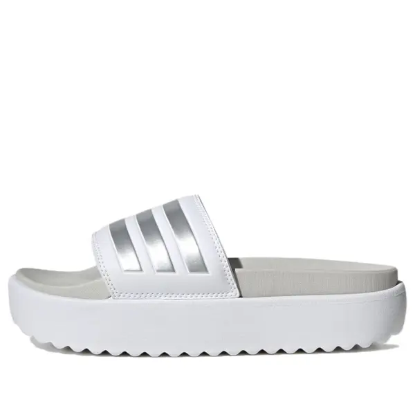 Adidas Adilette Platform Slide - Cloud White/zero Metallic/grey One