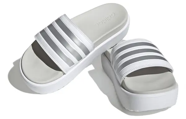 Adidas Adilette Platform Slide - Cloud White/zero Metallic/grey One