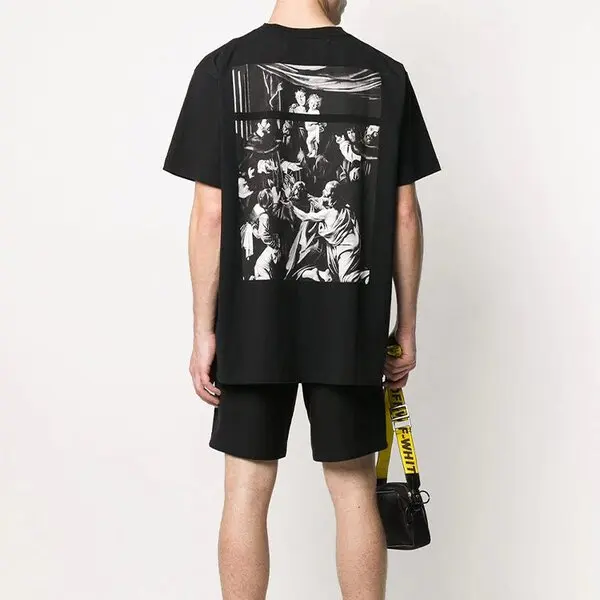 Off-White Ss20 Caravaggio Square Back Logo-print Loose Short Sleeve