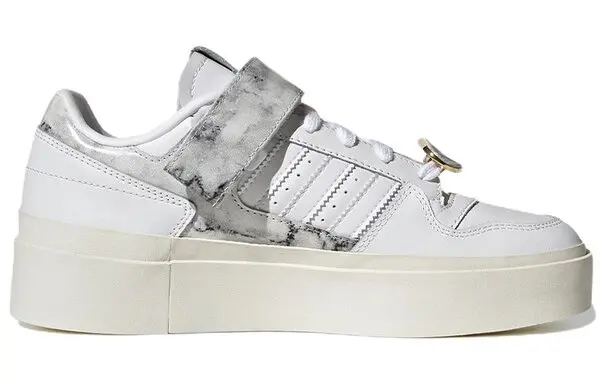 Adidas Originals Forum Bonega "marbled" Platform Sneakers - White/grey