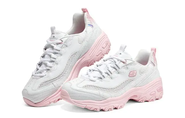 Sketchers D'lites 1.0 Chunky Sneakers - White Pink