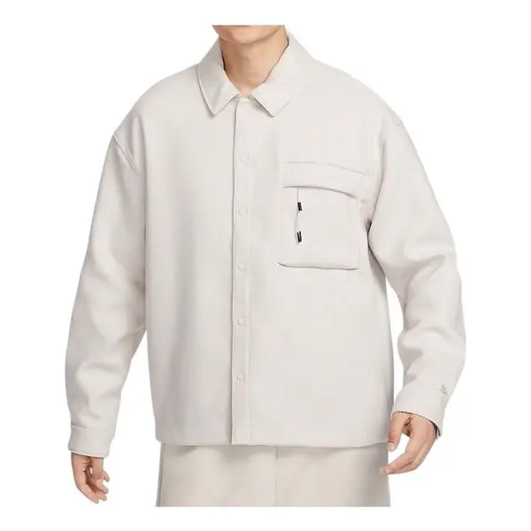 Nike Tech Wool Shirt 'grey - Grey/white