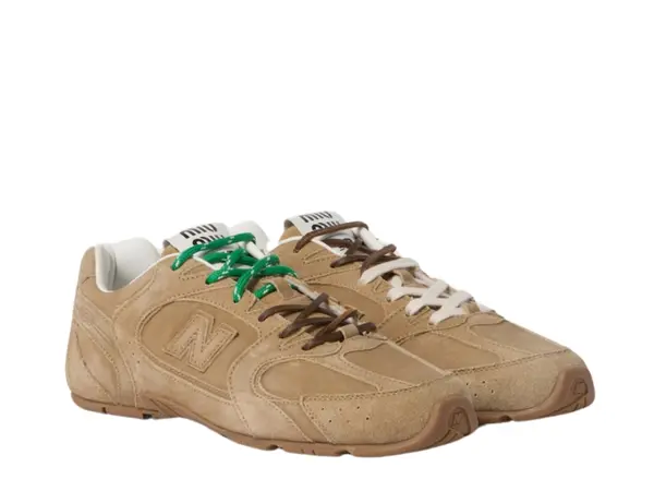 NEW BALANCE 530 X Miu Miu Suede Mesh Sneakers - Ecru